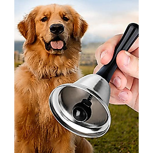 HABGP Silver Steel Hand Bells for Adults, Weddings Decoration, Call Bells, Service Bell, Care for The Sick and Elderly, Call for Pets, 1 Pack