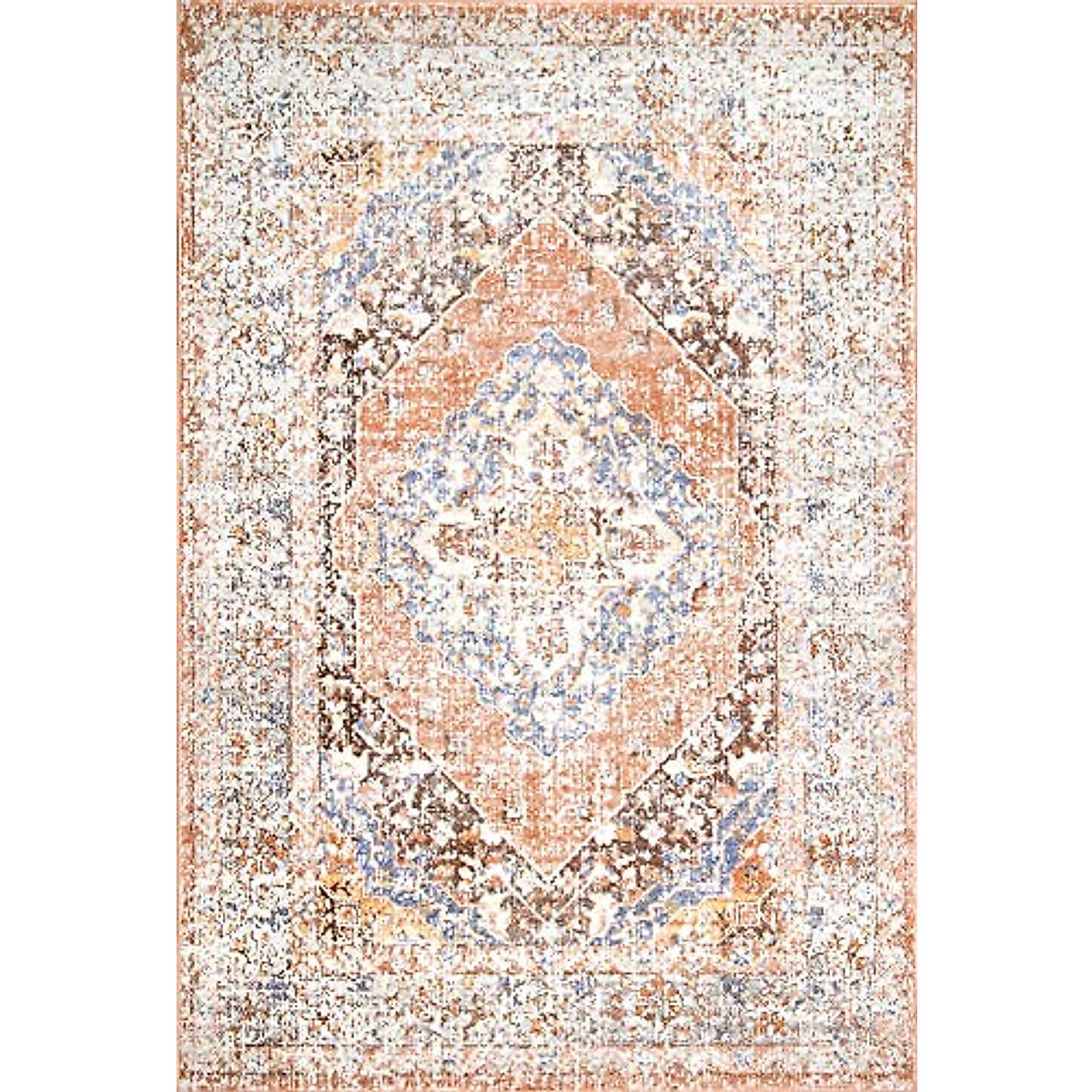 nuLOOM Vintage Kate Medallion Area Rug, 8 ft x 10 ft, Beige