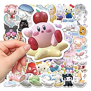 Kids Stickers bulk110 pcs 3D ins Kuromi Cute Kids Stickers, Kids Stickers for Water Bottles，Waterproof Stickers for Phone Cases, laptops, Water Glasses, Books, Fashion Stickers for Any Age.