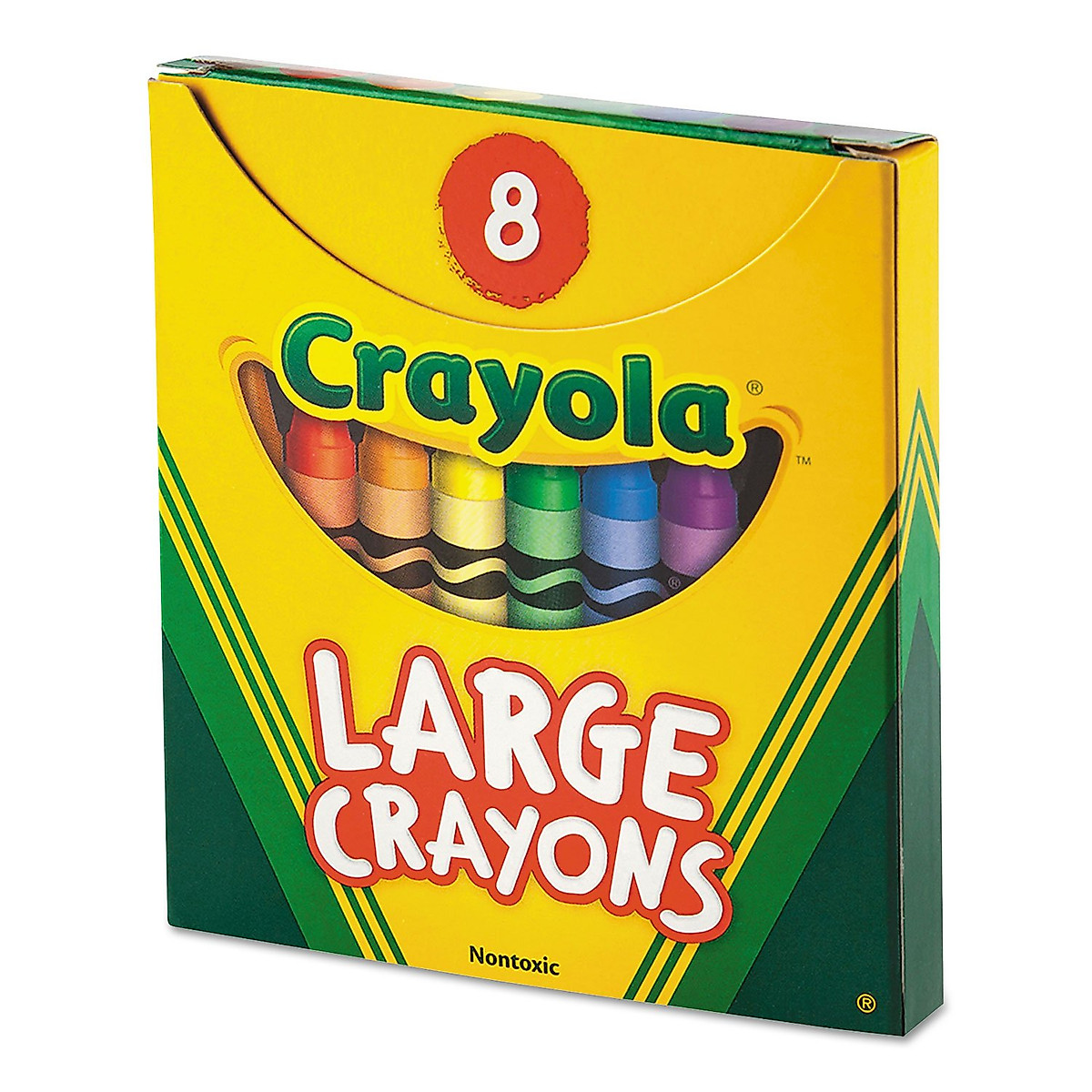 Crayola 520080 Large Crayons, Tuck Box, 8 Colors/Box