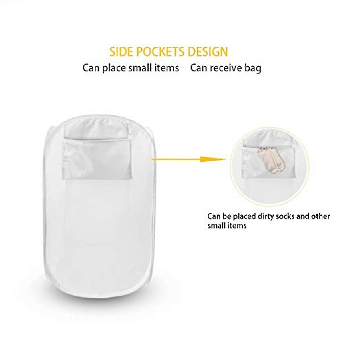 AFPANQZ Black Cat Eyes Design Strong Mesh Pop-up Laundry Hampers Large Laundry Baskets with Extra Pocket Easy to Open and Fold for Travel Save Place 61L Bathroom Laundry Room Black