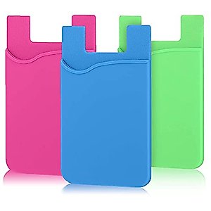 Tek Styz PRO Stick on Wallet Works for Maxwest TAB 7160DC with Room for 3 Cards/ID/Money 3pack (Blue,Green,Pink)