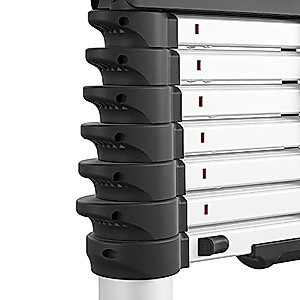 COSCO SmartClose 8.5-ft Telescopic Ladder, 300 lb. Weight Capacity, ANSI Type 1A Rating (Aluminum), 12 ft Reach Height