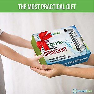 Purrfectzone Bundle of Two Complete Bidet Kits - White Bidet and Stainless Steel Bidet Sprayer for Toilet Sets, Two Kits Bundle