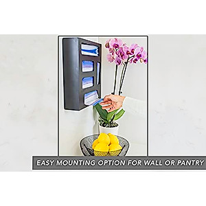 Sloane Harlow Bamboo Ziplock Bag Storage Organizer - 5-in-1 Baggie Organizer, Laser Engraved Ziplock Bag Organizer with extra Storage Slot, Ziplock Storage Bag Holder for Kitchen organization-Black