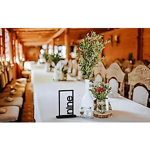 Wooden Wedding Table Numbers 1-10 - Black Table Numbers Signs Decoration Banquet Party Wedding Bride Shower Restaurant Reception Office (Black, 6-10)