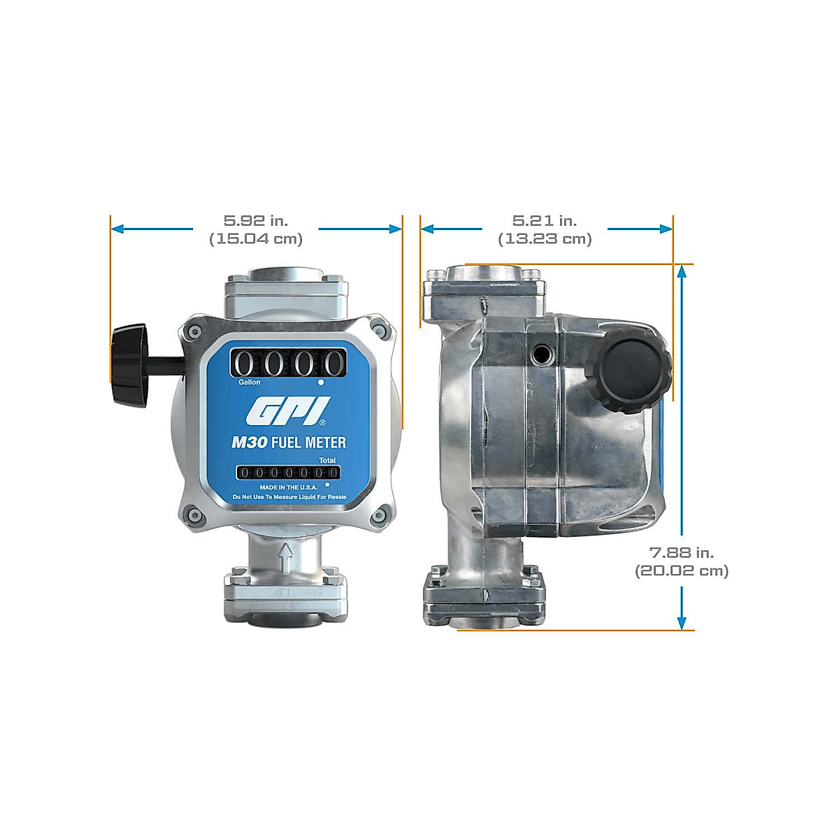 GPI - M30 Modular Mechanical Fuel Meter in GALLONS, 5 to 30 GPM, 1” NPT Inlet/Outlet (165100-01)