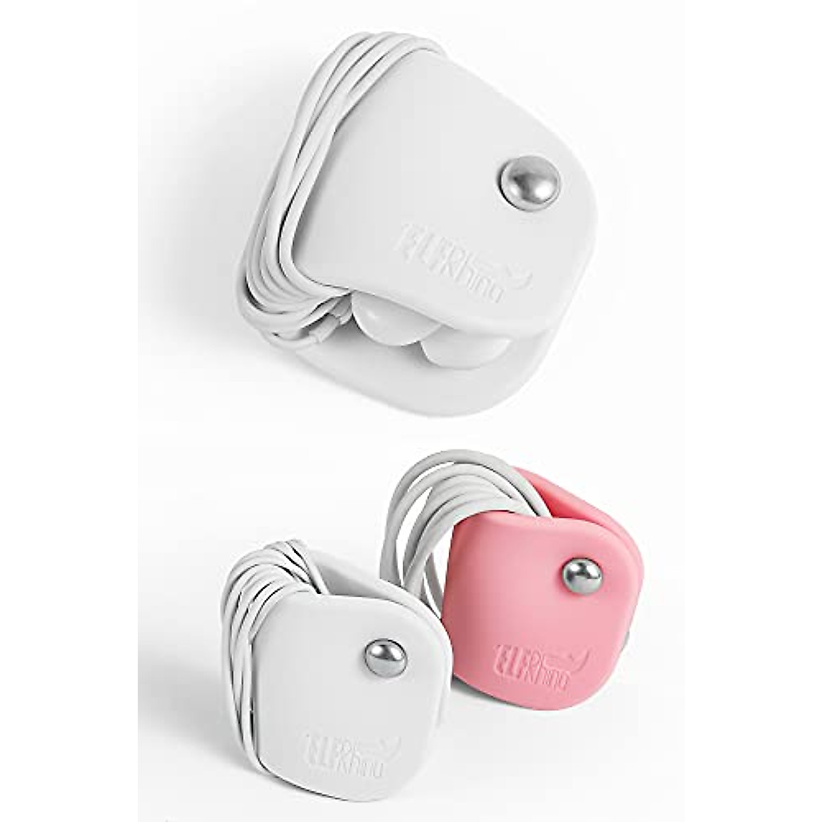 ELFRhino Cord Organizer Earbud Holder Earphones Headphones Winder Keeper Earbuds Case Storage Wrap Headset Keeper Cord Manager Cable Organizer(Blue+Pink+Black+White)