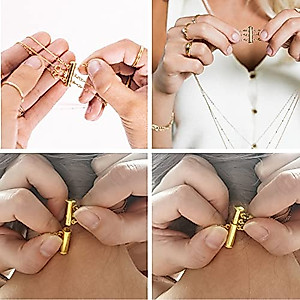 OHINGLT Necklace Layering Clasps Slide Lock Clasp Necklace Connector Multi Strands Slide Tube Clasps