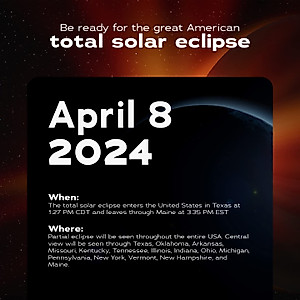 LUNT SOLAR SYSTEMS 5 Pack Eclipse Glasses, NASA Approved 2024, CE and ISO Certified, AAS Approved, Trusted for Solar Viewing