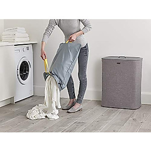 Joseph Joseph Tota 90-liter Laundry Hamper Separation Basket with lid, 2 Removable Washing Bags with Handles - Grey