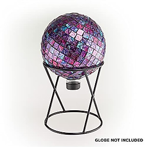 Alpine Corporation SLL1770HH Gazing Globe Metal Stand, 9" L x 9" W x 10" H, Black