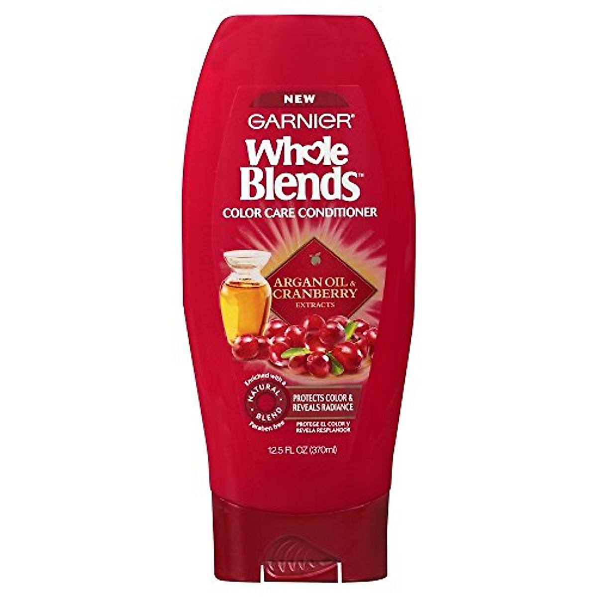 Garnier, Whole Blends Conditioner with Color Care fl. oz., Argan Oil & Cranberry Extracts, Argan Oil/Cranberry, 12.5 Fl Oz