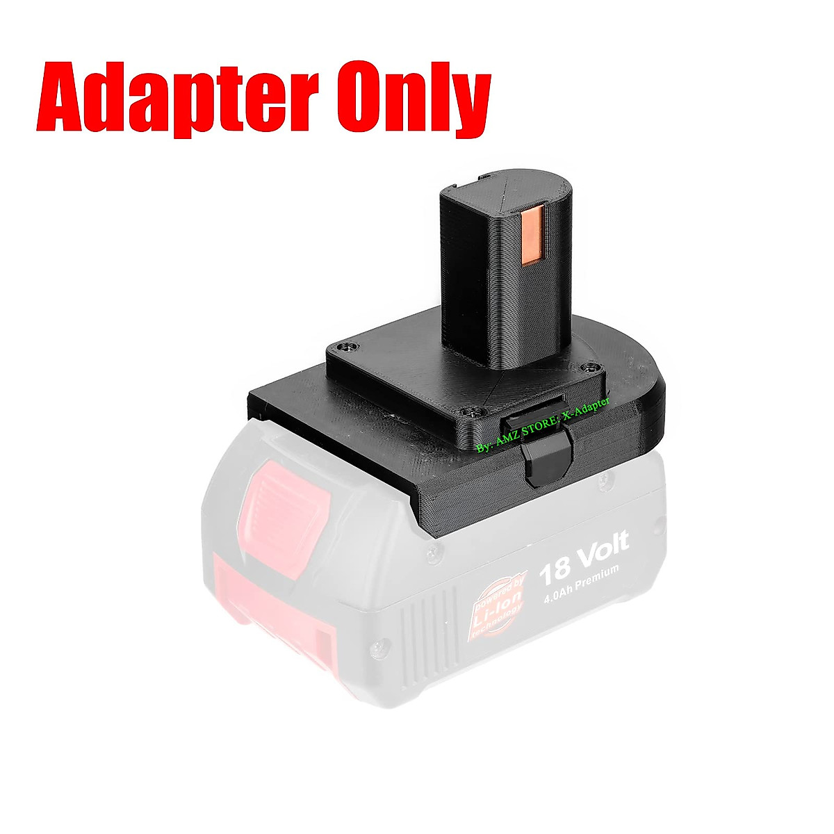 X-Adapter 1x Adapter for Ryobi 18v Tools Works On Bosch 18v Blue Professional Batteries (Not 18v PBA All Battery)- Adapter Only, Black (BS-RY18)