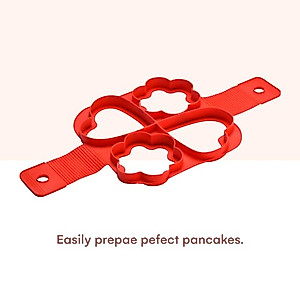 Kitchtic Silicone Pancake Molds - Mini Shaper Pancakes, Non-Stick & Easy Release - Safe for Oven, Microwave & Dishwasher - Kitchen Baking Accessories - Fun And Unique Shapes