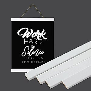 YK Artwood Picture Frame, 16 inch White Magnetic Poster Hanger, 3 Pack, for Wall Art Pictures Photos Prints Maps, Damage Free, Wide Compatibility, Wood Grain Finish