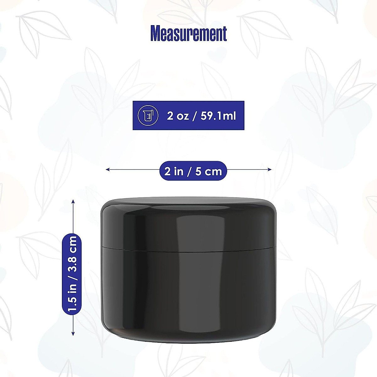 Black Jars With Lids, 2 Oz Jars With Lids, Cosmetic Jars, Cosmetic Containers With Lids, Body Butter Containers, Black Jar, Black Container, Small Jars, Lotion Jars, For Cream, Salve, Makeup, 24 Pack