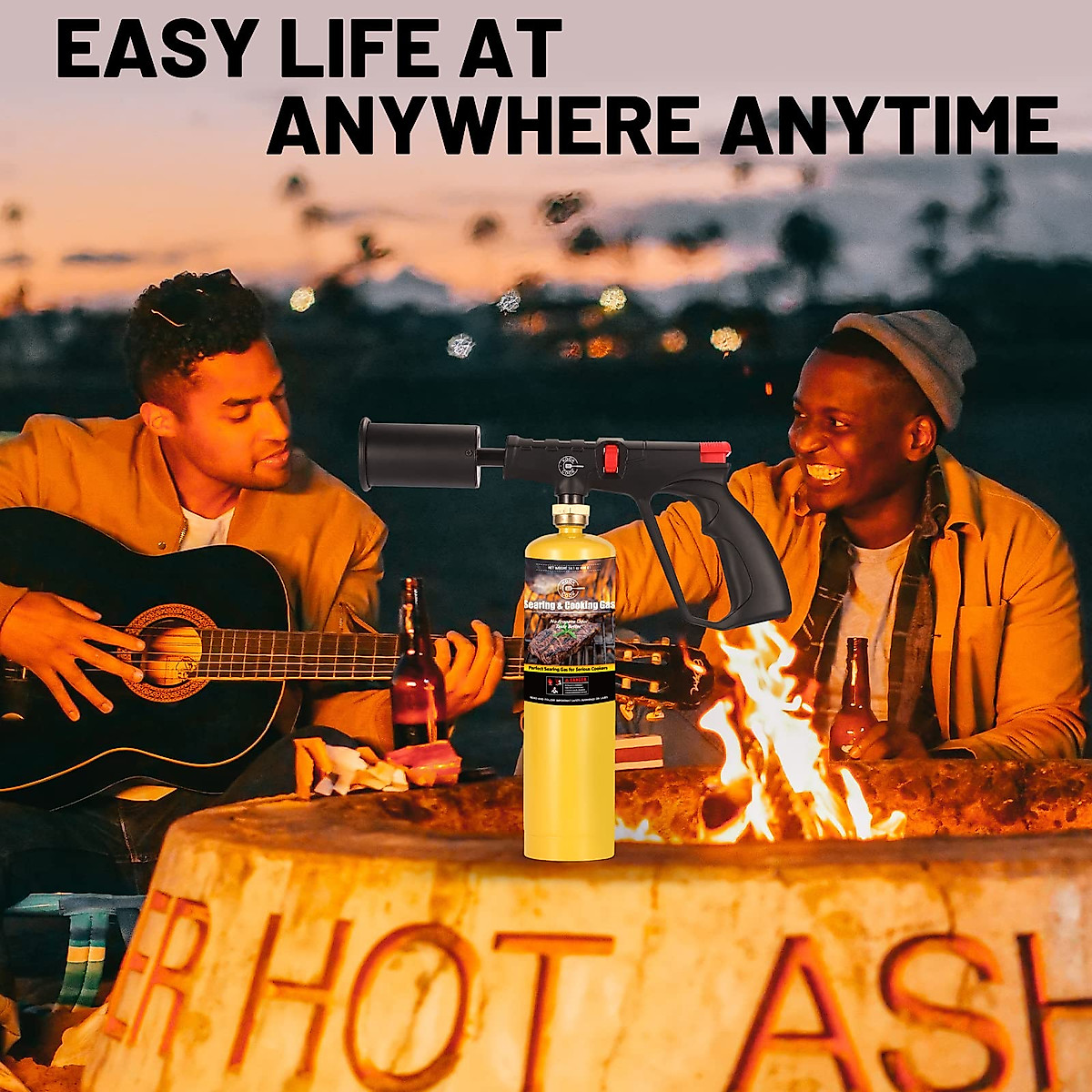 KookCook Cooking Grill Torch Kit with 4x14.1oz Fuel Gas Cylinder Sous Vide Blowtorch MAPP MAP Pro Propane Torch Food Kitchen Grilling Gun Culinary BBQ Tool for Searing Outdoor Camping Charcoal Starter