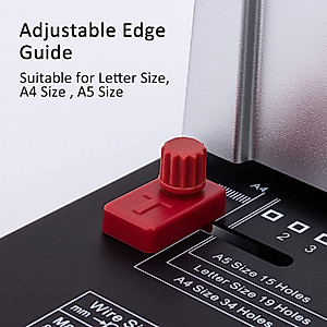 TIANSE Binding Machine, Wire Binder Machine 34 - Square Size Holes, Punching 120 Sheets, Bind 12 Sheets Book Maker with Sturdy Metal Construction Comes with 100pcs of 3/8" Wire Binding Ring