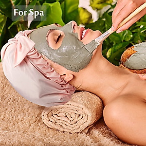 4 Pieces Shower Caps for Women, Waterproof Reusable Shower Hair Caps Elastic Hem Turban Shower Bath Caps Bowknot Satin Bath Hair Caps for Long Short Curly Hair (Stripe, Black, Beige,Palm Leaves)