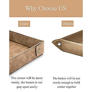 CASIRENA Father's Day Gifts Faux Leather Valet Tray Organizer for Men - Catch-All Tray for Entryway Table Key, Wallet, Watch, Coin Change, Phone, Dresser EDC Dump Jewelry, Bedside Nightstand Desk-top