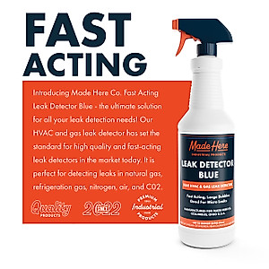 Made Here Co. Leak Detector Blue - Fast Acting, All-Purpose Leak Detection for High & Low Temperature Applications in Gas & C02 Systems