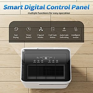 AIRPLUS Dehumidifier for Basement - 4,500 Sq. Ft. 70 Pints, Multifunctional Dehumidifier with Drain Hose & Auto Shut-Off Function, Powerful Dehumidifiers for Home(AP2103)