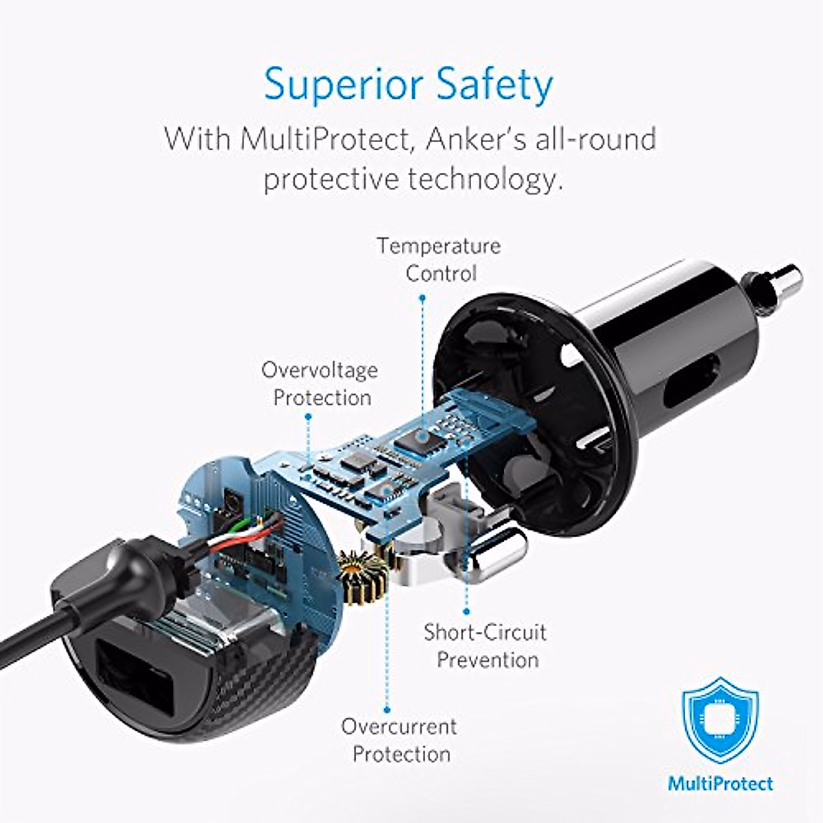 iPhone Car Charger, Anker 24W 2-Port Lightning Car Charger [MFi-Certified], with 3 ft Cable for iPhone 14 13 12 11 Pro Max mini X XS XR 8 Plus, iPad Pro/Air 2/mini, and More