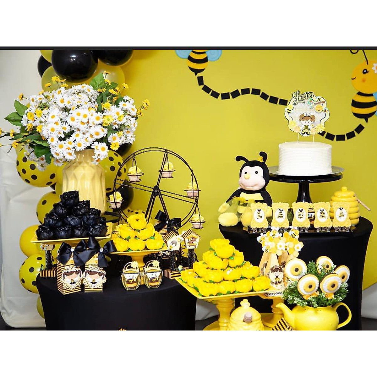 Garden Buzz Cuties Nana The Bee with Smile Face and Yellow Wings Plush Bumblebee Stuffed Animal Shaped Soft Bug Insect Toy Plushie Present