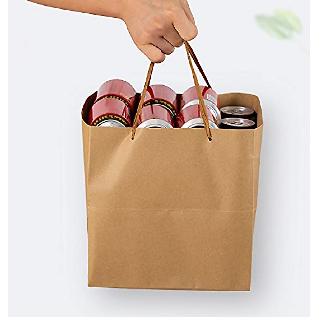 Yesland 30 Pack Kraft Bags with Ribbon Handles, 3 Sizes Paper Gift Wrap and Shopping Bags, Reusable Square Large Retail Business Packaging Bags for Goodie, Party, Wedding, Present(10'', 8'', 6'')