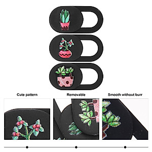 Mikikit Cellphone Camera Covers 3pcs Camera Cover Flat Abs Plastic Shield Webcam Covers