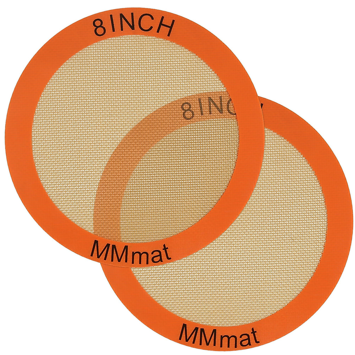 MMmat Silicone Baking Mats Set of 2 Round Non-Stick Reusable Air Fryer Linner - Best German Silicone - 8 inch