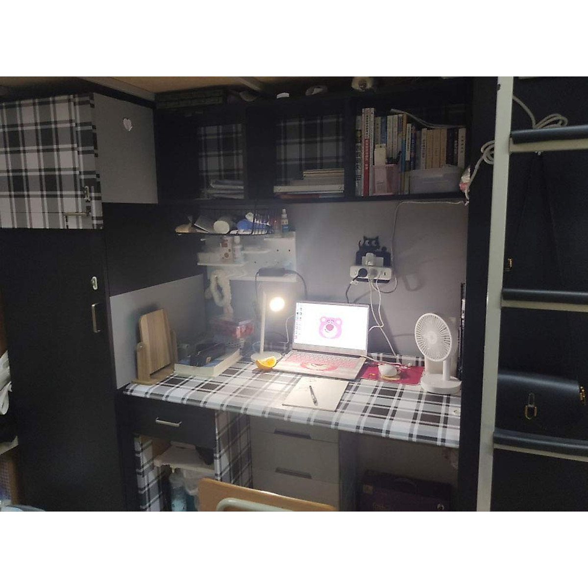 Taogift Self Adhesive Vinyl Black and White Plaid Shelf Drawer Liner Contact Paper Wallpaper for Cabinets Shelves Dresser Drawer Furniture Walls Crafts Decal Removable 17.7x98 Inches