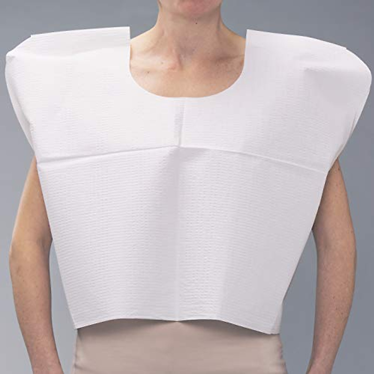 TIDI Choice Capes, White (Pack of 100) - Tissue/Poly/Tissue - Open Back, Short Sleeve, Short Medical Gowns - Standard Size (30 in x 21 in) - Latex Free - Medical Supplies Made in the USA (910415)