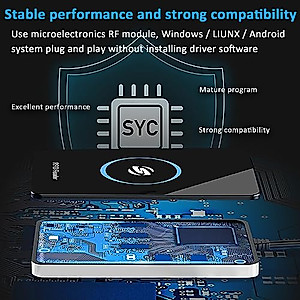 RFID Reader,Ajfwm New Metal Case ID IC Card Reader RFID Reader Long Range 125KHz/13.56Mhz Dual Frequency Reads TK4001 EM4100 NFC Card MFS50S70 and Other 14443A Protocol Tags