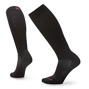 Smartwool Women's Ski Zero Cushion Merino Wool Over The Calf Socks, Black, Medium