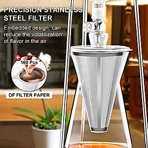 PARACITY Cold Brew Coffee Maker, Iced Coffee Maker in Stainless Steel and Borosilicate Glass, Cold Brew Drip Coffee Maker with Slow Drip Technology, Iced Tea Maker 2-4 Cup