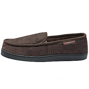 Alpine Swiss Steve Mens Wide Moccasin Slippers Memory Foam Slip On Indoor House Shoes Brown 16 W US