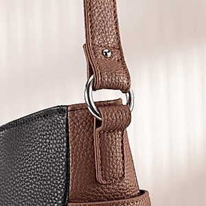 Fox Valley Traders B.Amici™ Emily RFID Essential Leather Shoulder Bag, RFID Lining, Black