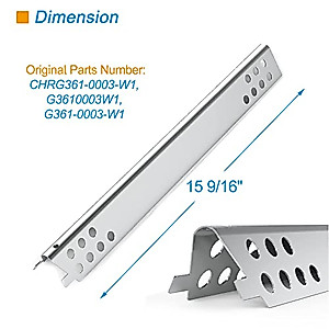 BBQration Grill Replacement Parts for Charbroil Performance TRU-Infrared 463633316 463672016 463672216 463672019 463672219 463672419, 17" G460-0500-W1 Porcelain Steel Grate, Heat Tent and Burner