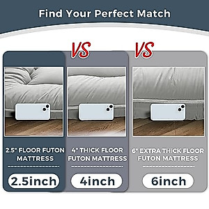 MAXYOYO 6" Extra Thick Japanese Floor Mattress Futon Mattress