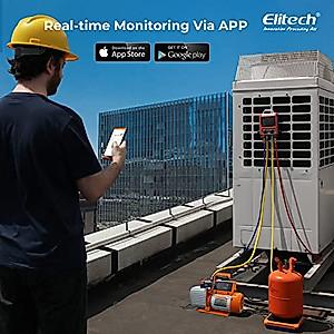 Elitech SVP-12 Intelligent HVAC Vacuum Pump 12 CFM 2 Stage Rotary Vane Touch Screen