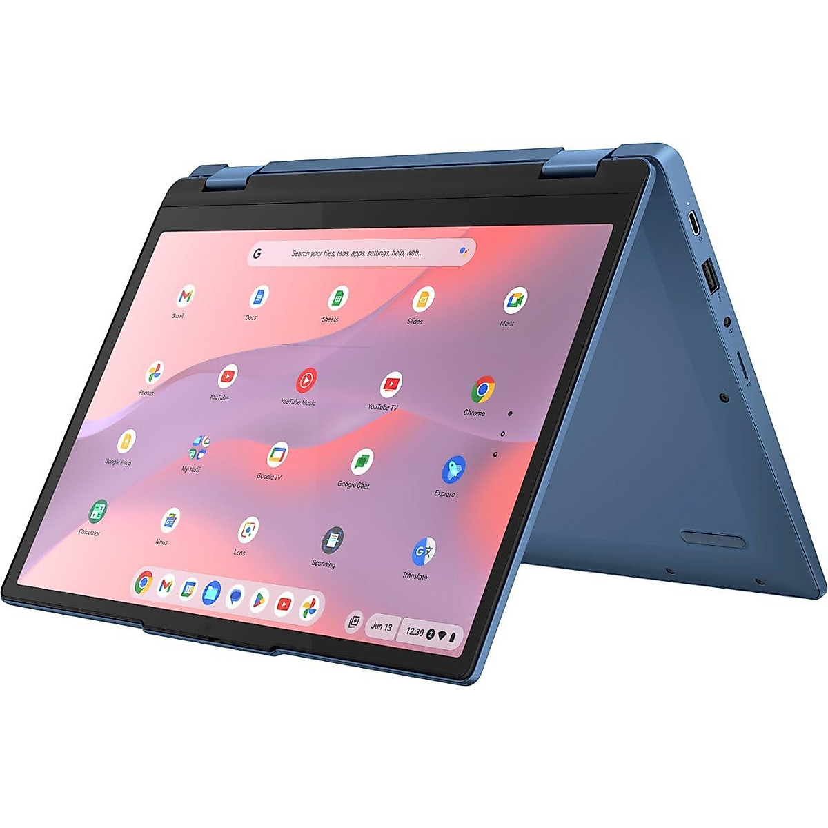 Lenovo Flex 3i Chromebook 12.2" WUXGA Touch-Screen Laptop for Business, Student, Intel N100, 4GB Memory 128GB Storage(64GB eMMC+64GB Card), 360° flip-and-fold Design, Chrome OS, Abyss Blue, W/GaLiMu