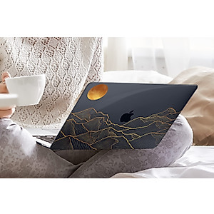 DONGKE Compatible with MacBook Air 13 inch Case 2021 2020 2019 2018 Release A2337 M1 A2179 A1932 with Retina Display Touch ID, Plastic Hard Shell & Keyboard Cover - Abstract Mountain