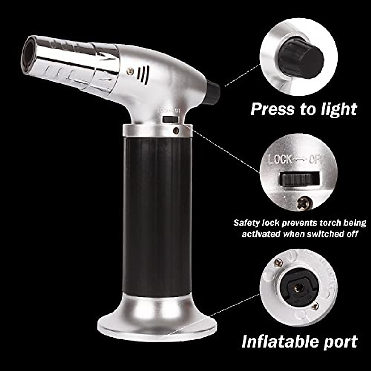 Old Fashioned Cocktail Smoker Kit with Torch and Wooden Storage Box - 10 Pcs Infuser Set with 4 Flavours of Wooden Smoker Chips for Whiskey and Bourbon Drinks - Great Gift for Classic Men (NO BUTANE)