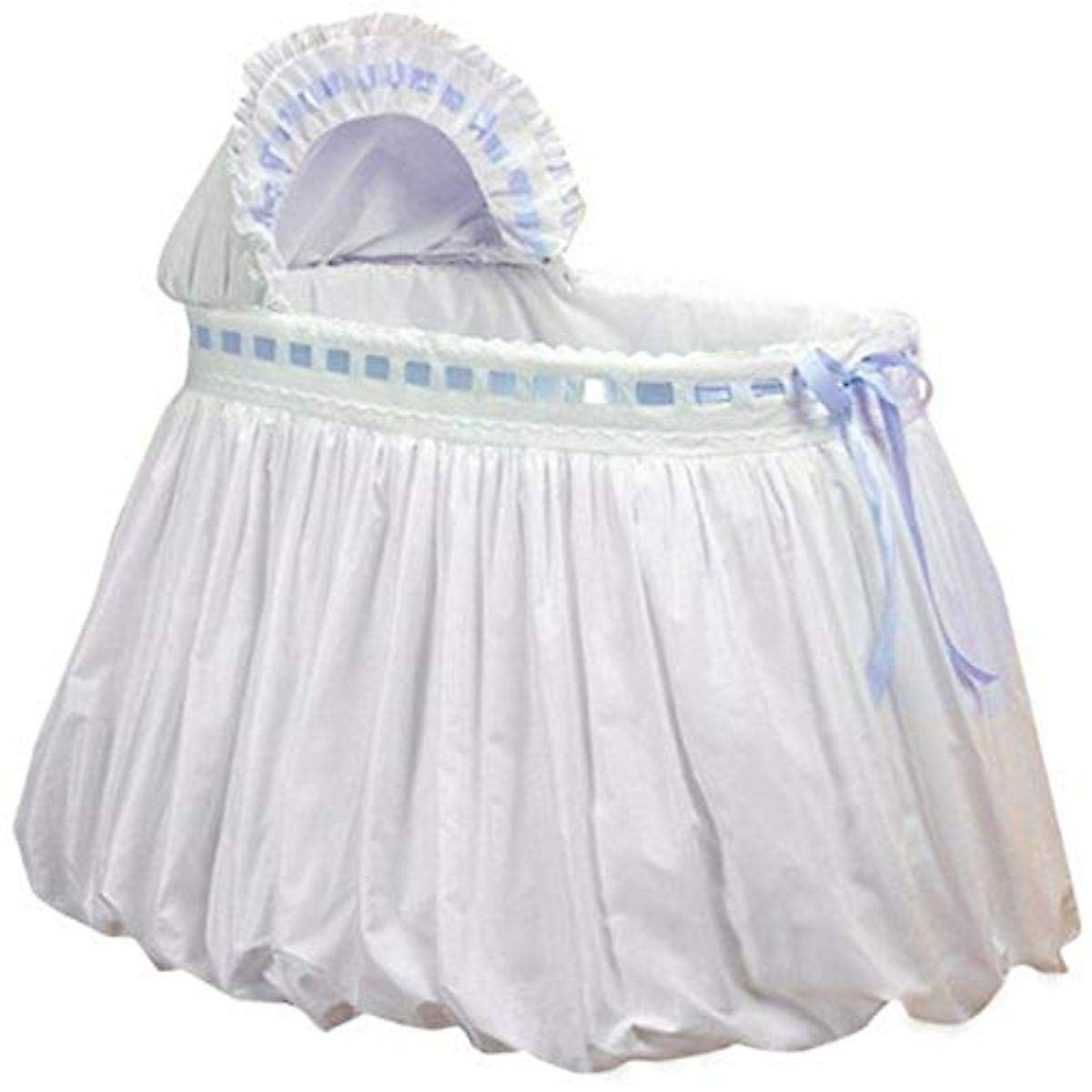 Baby Doll Bedding Pretty Ribbon Bassinet Bedding Set, White