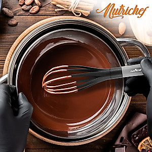 NutriChef 10 Pcs. Silicone Heat Resistant Kitchen Cooking Utensils Set-Non-Stick Baking Tools with PP Holder (Silver & Black), 1