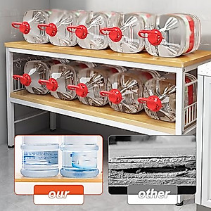 Multifunctional Workbench Kitchen Shelf Home Prep Table Chopping Table Metal Frame Sturdy and Stable Double Deck Workbench Large Storage