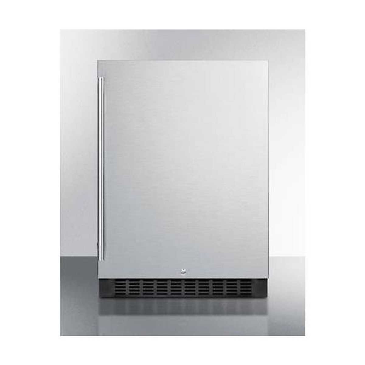 SPR627OS 24" 4.6 Cu. Ft. Capacity Frost-Free Outdoor Compact Refrigerator with Lock Digital Thermostat Professional Handle and Adjustable Glass Shelves in Stainless Steel