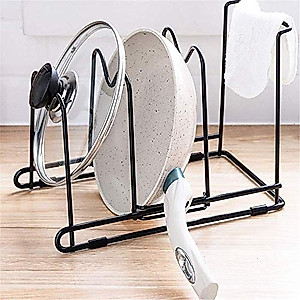 DRNKS Iron Rack Dish Rack Kitchen Pot lid Rack Storage Box Shelf Storage Pot lid Multi-Function Pot Holder Spoon Rack Foldable Suitable for Kitchen